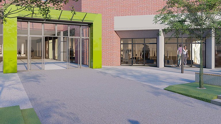 Neuer Vorplatz und Fassade